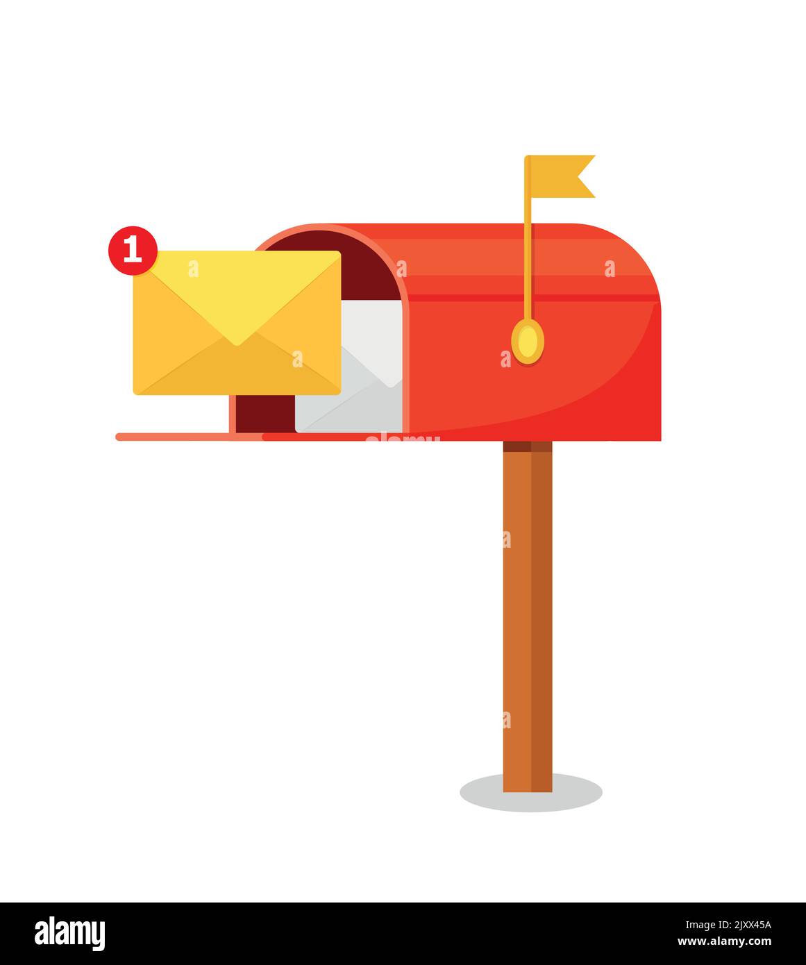 Mailbox vector illustration isolated on white, flat post office box ...