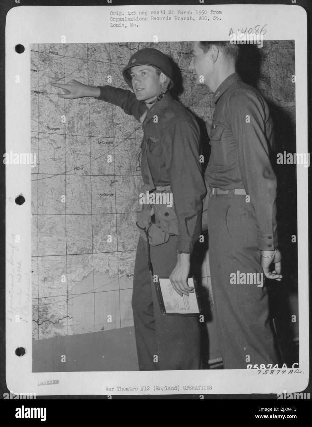 Colonel Young Points Out A Future Target To A Member Of The 439Th Troop ...