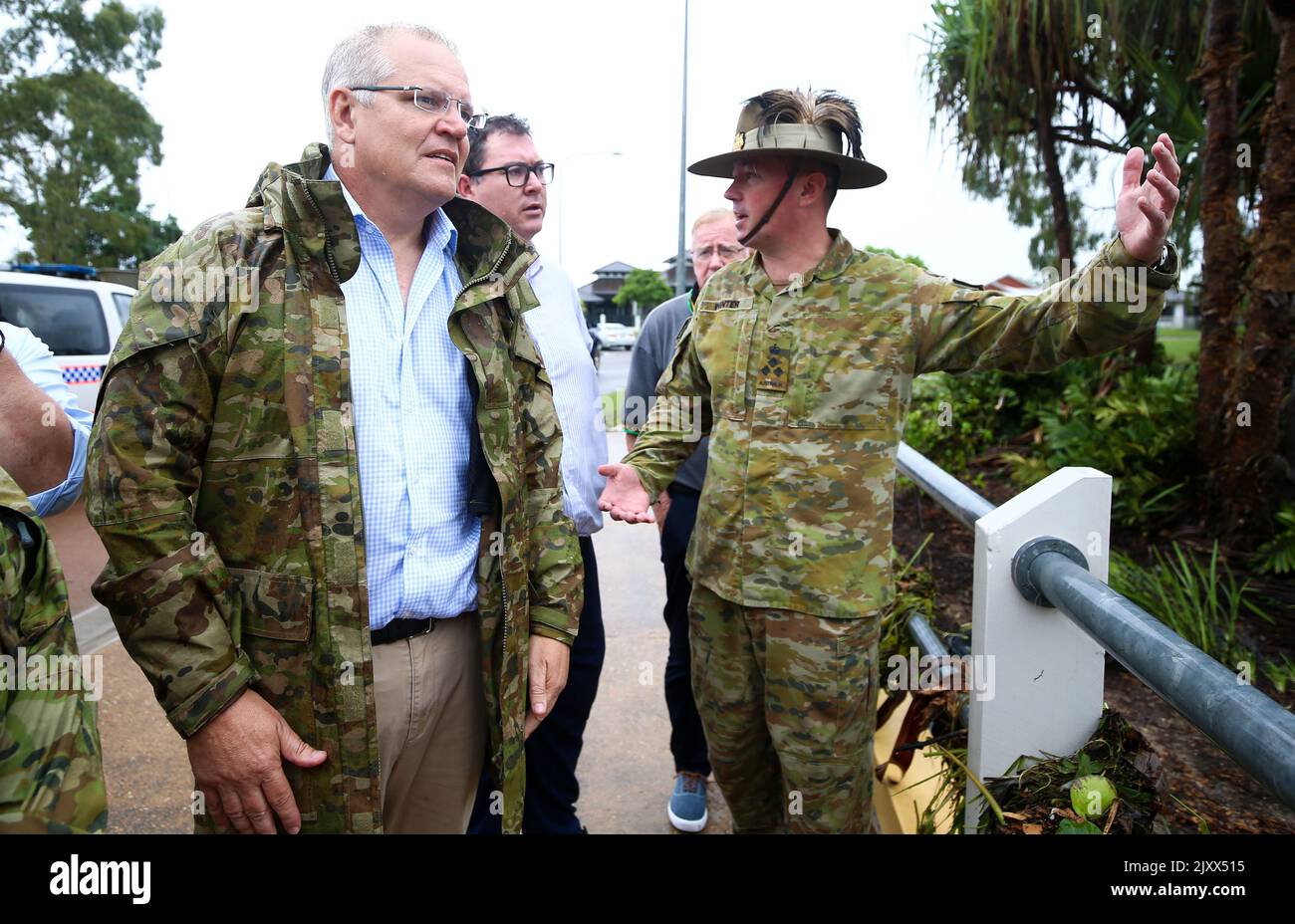 Prime Minister Scott Morrison (left) and Brigadier Scott Winter of the ...