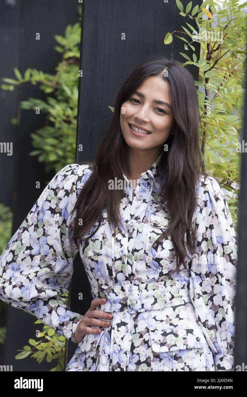 Model Jessica Gome is interviewed before the David Jones Autumn Winter ...