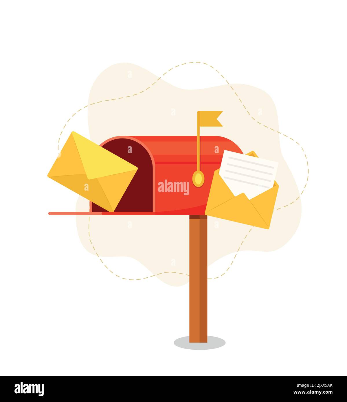 Mailbox vector illustration isolated on white, flat post office box ...