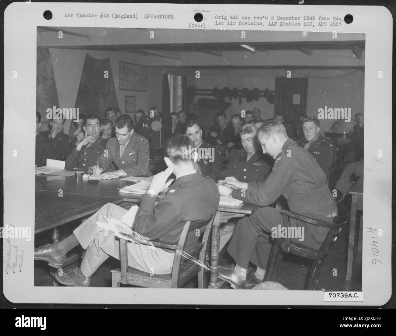 Brig Gen Howard Turner (Hand Under Chin) Attends Briefing At 1St Bomb ...