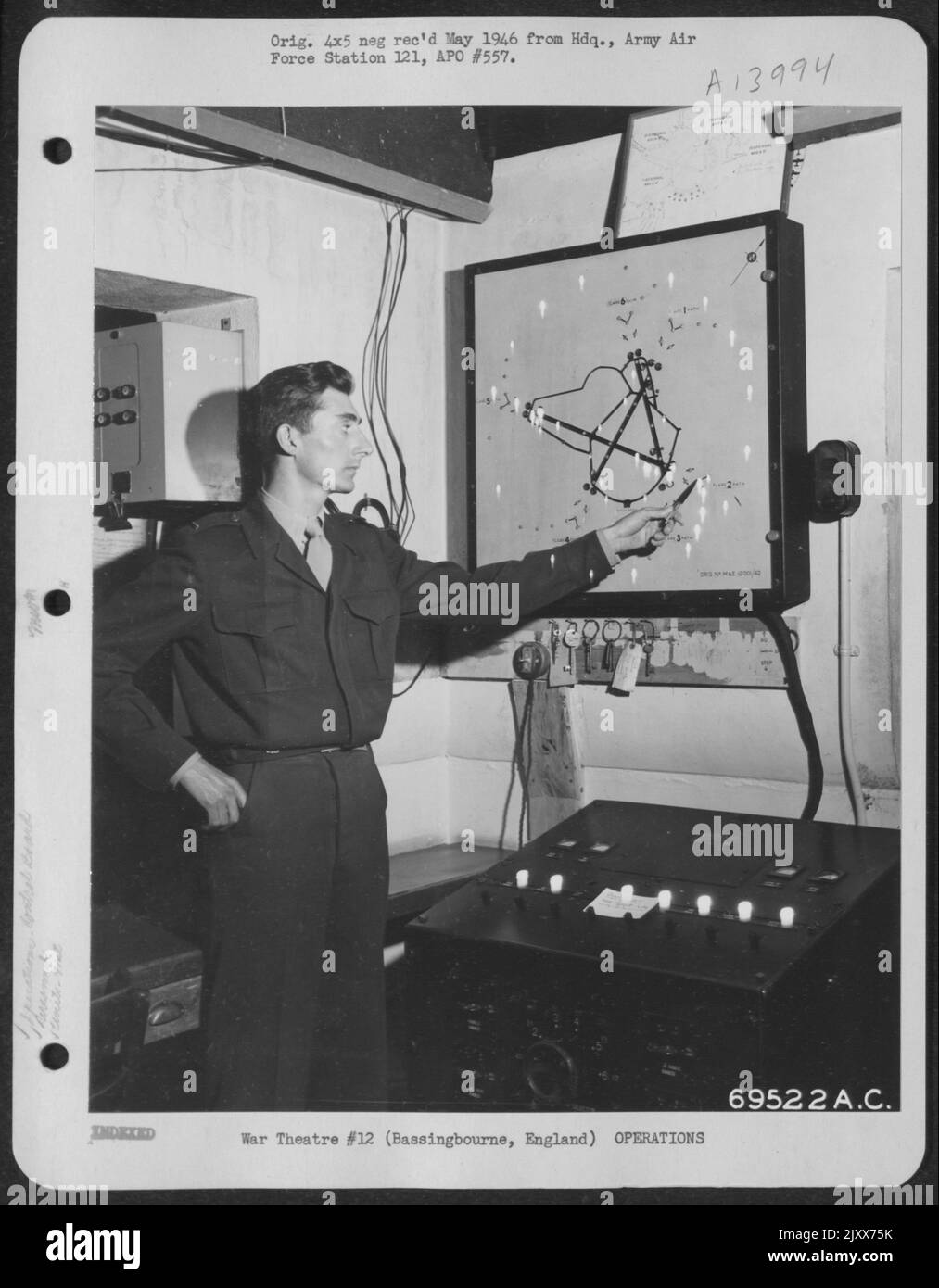 Lt. Thomas Palmer At Work In The Flying Control Office Of The 91St Bomb ...