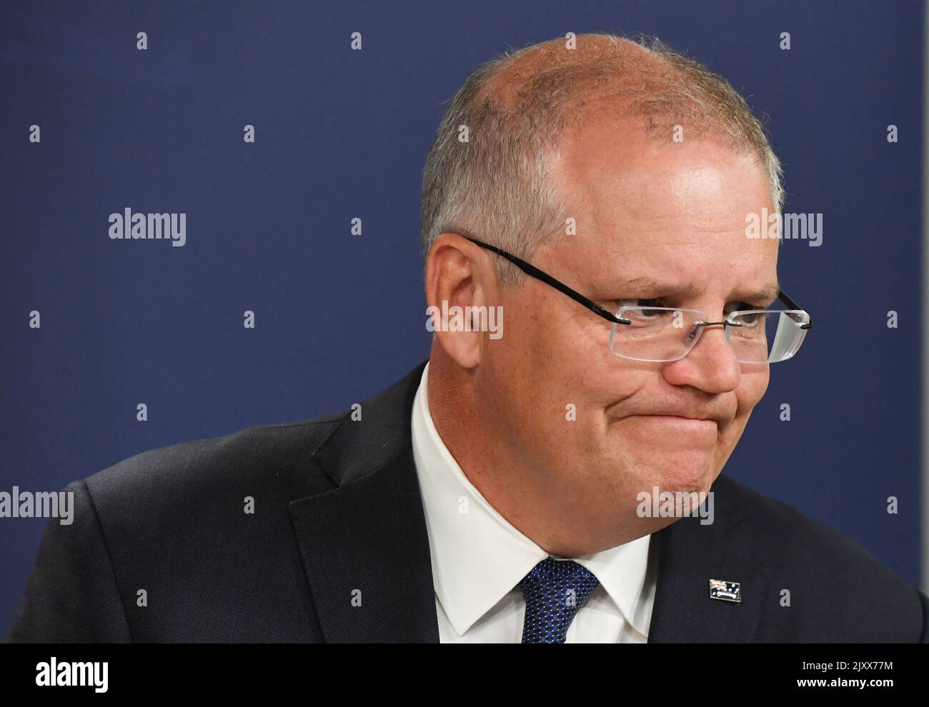Australian Prime Minister Scott Morrison is seen during a press ...