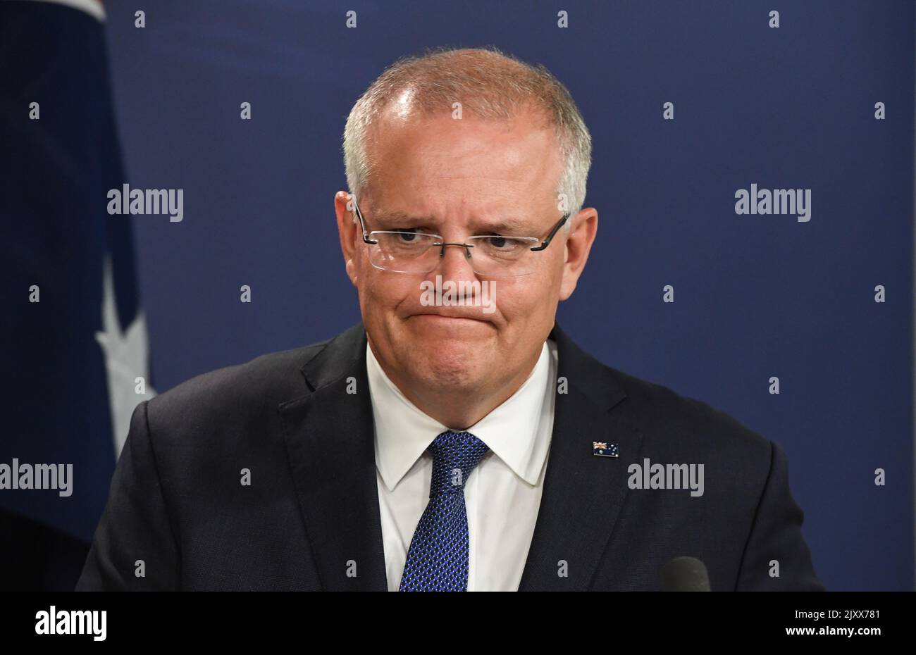 Australian Prime Minister Scott Morrison is seen during a press ...