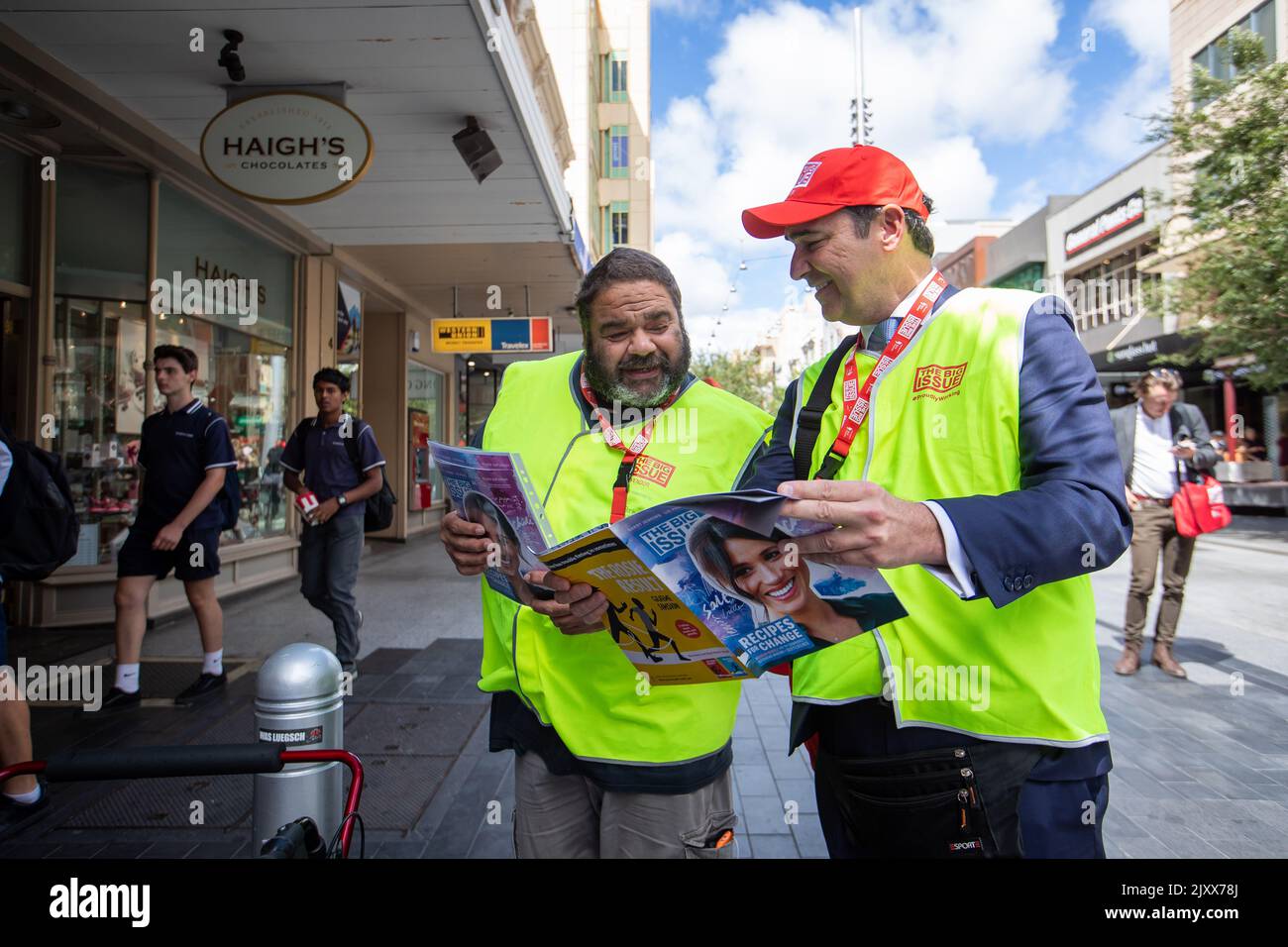 SA Premier Steven Marshall hits the streets as a Big Issue vendor for a ...