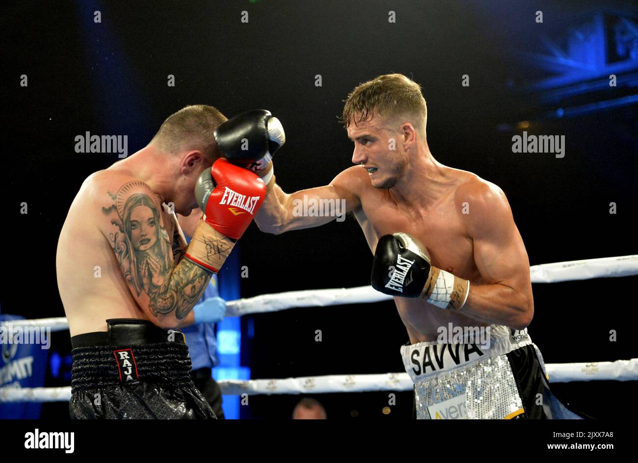 Ben Savva and Luke Travers in action during the Star of the Ring ...