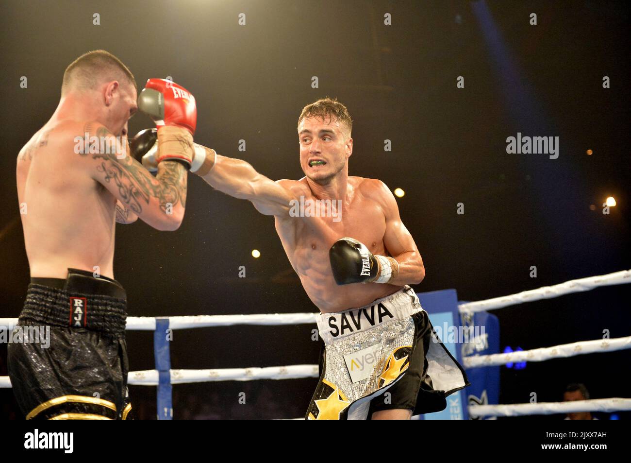 Ben Savva and Luke Travers in action during the Star of the Ring ...