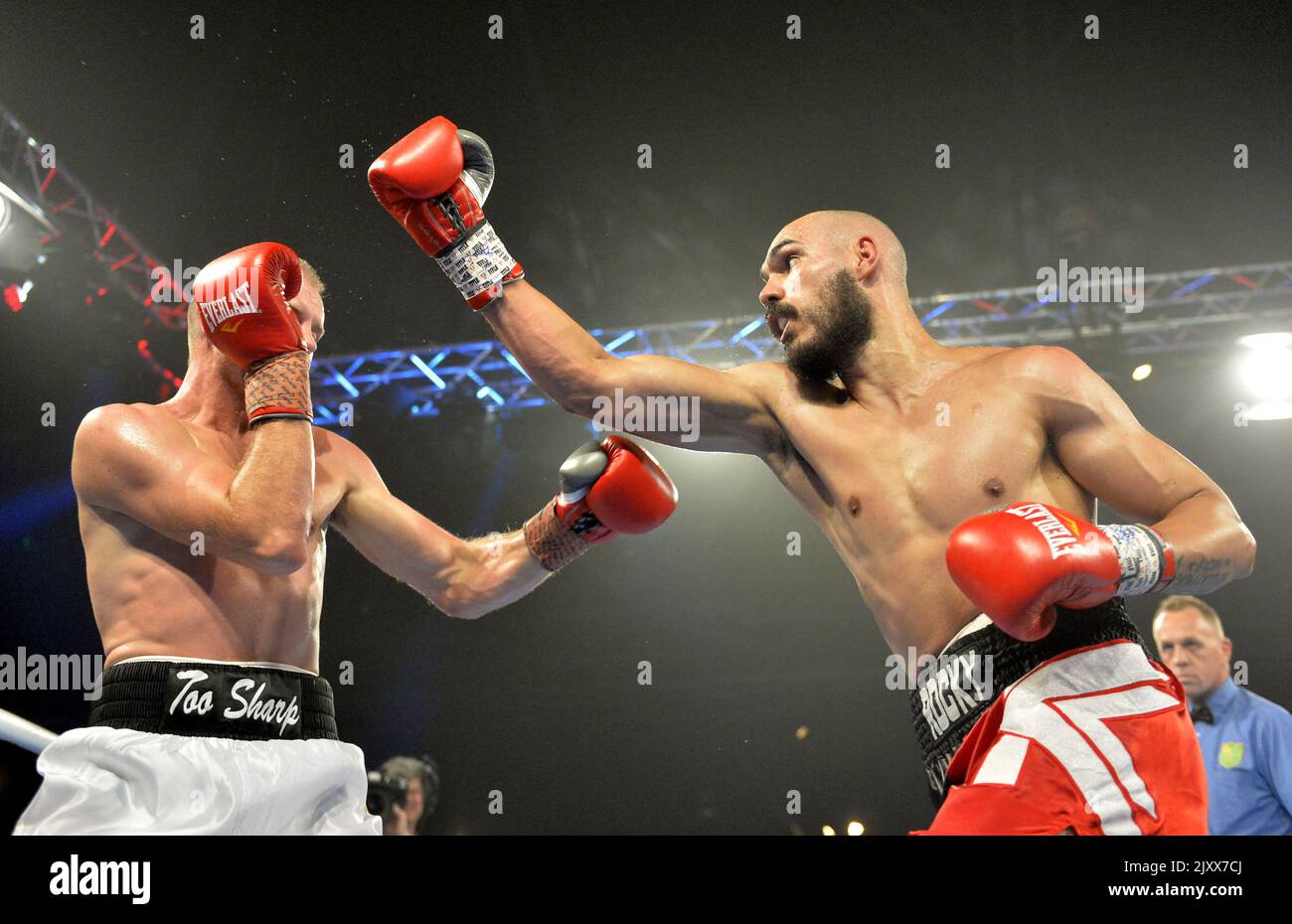 Mark Lucas (WHITE) and Rocky Jerkic (RED) in action during the Star of ...