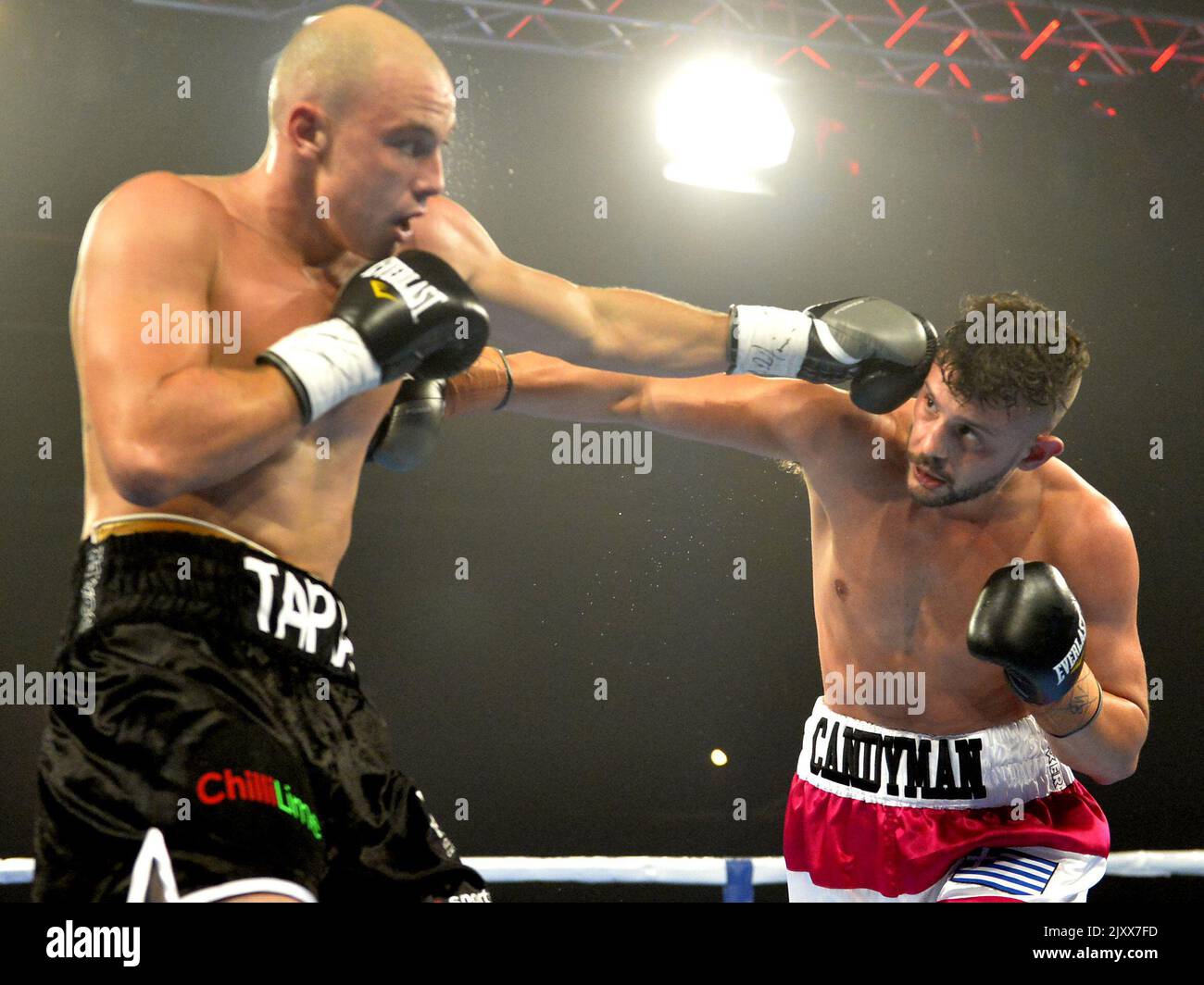 Cesar Mateo Tapia (left) and Adam Copland in action during the Star of ...