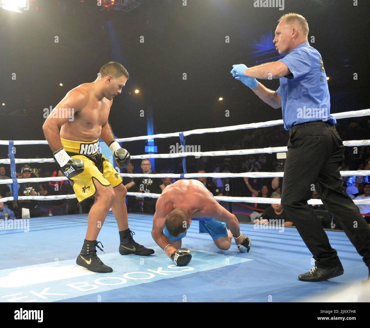 Justin Hodges (left) and Rob Baron in action during the Star of the ...