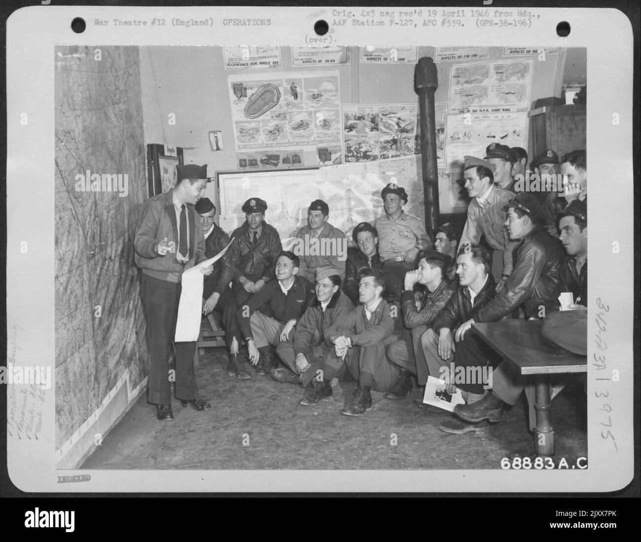 Lt. Colonel Bailey Briefing Men Of The 352Nd Fighter Squadron, 353Rd ...
