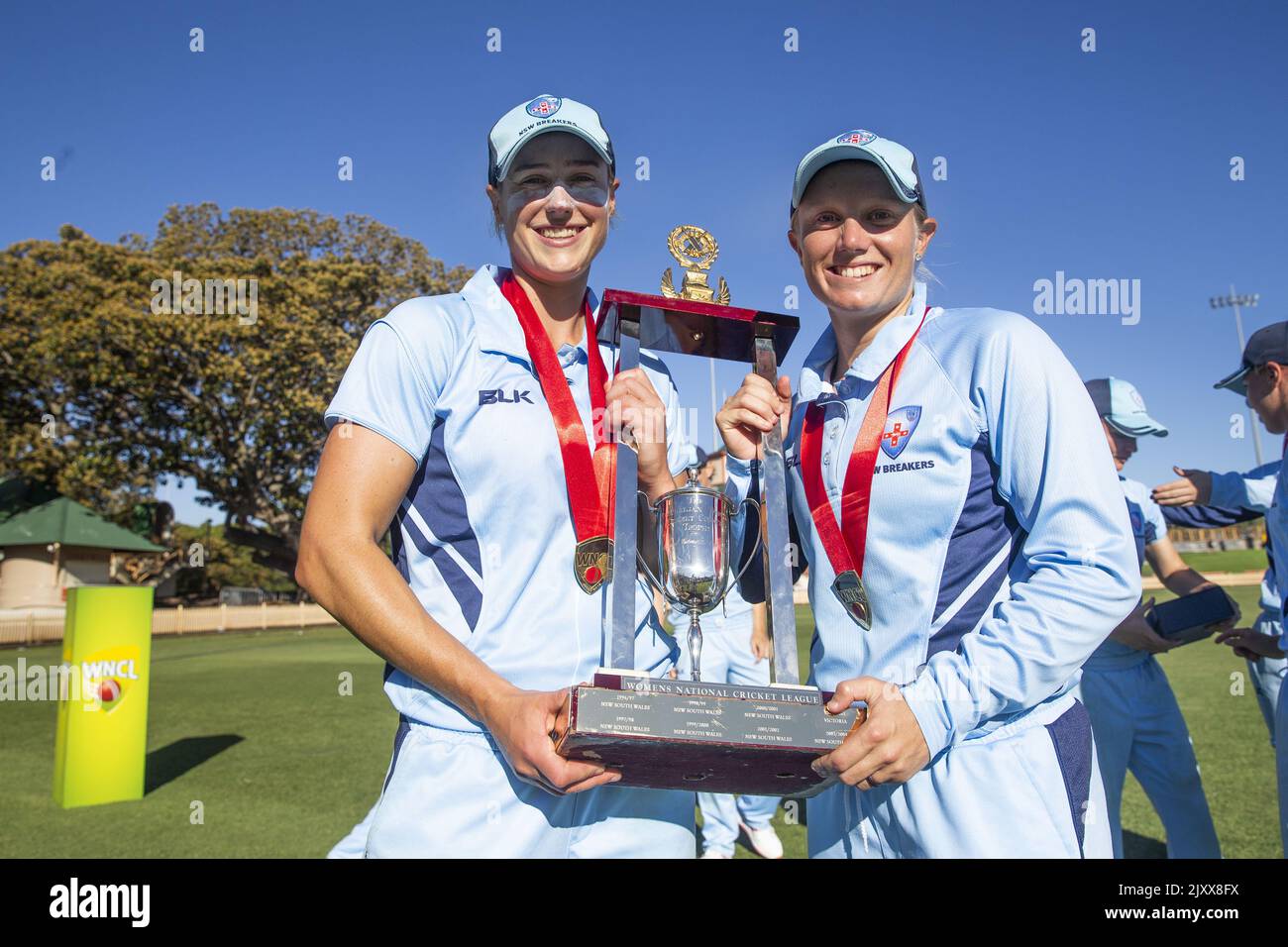 Ellyse Perry and Alyssa Healey with the trophy after the Women's ...