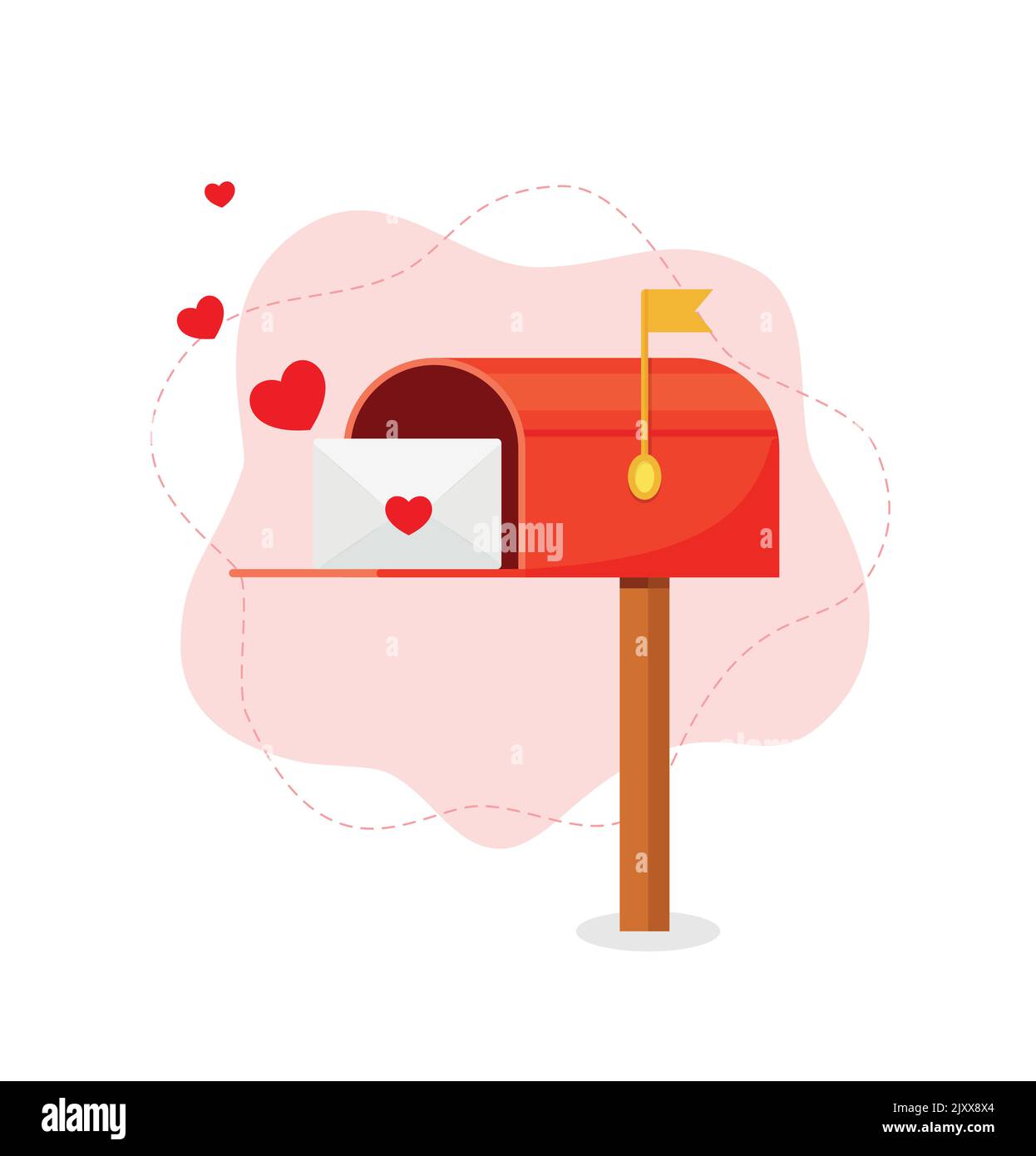 Love letter vector. Mailbox vector. mailbox on white background. Love ...