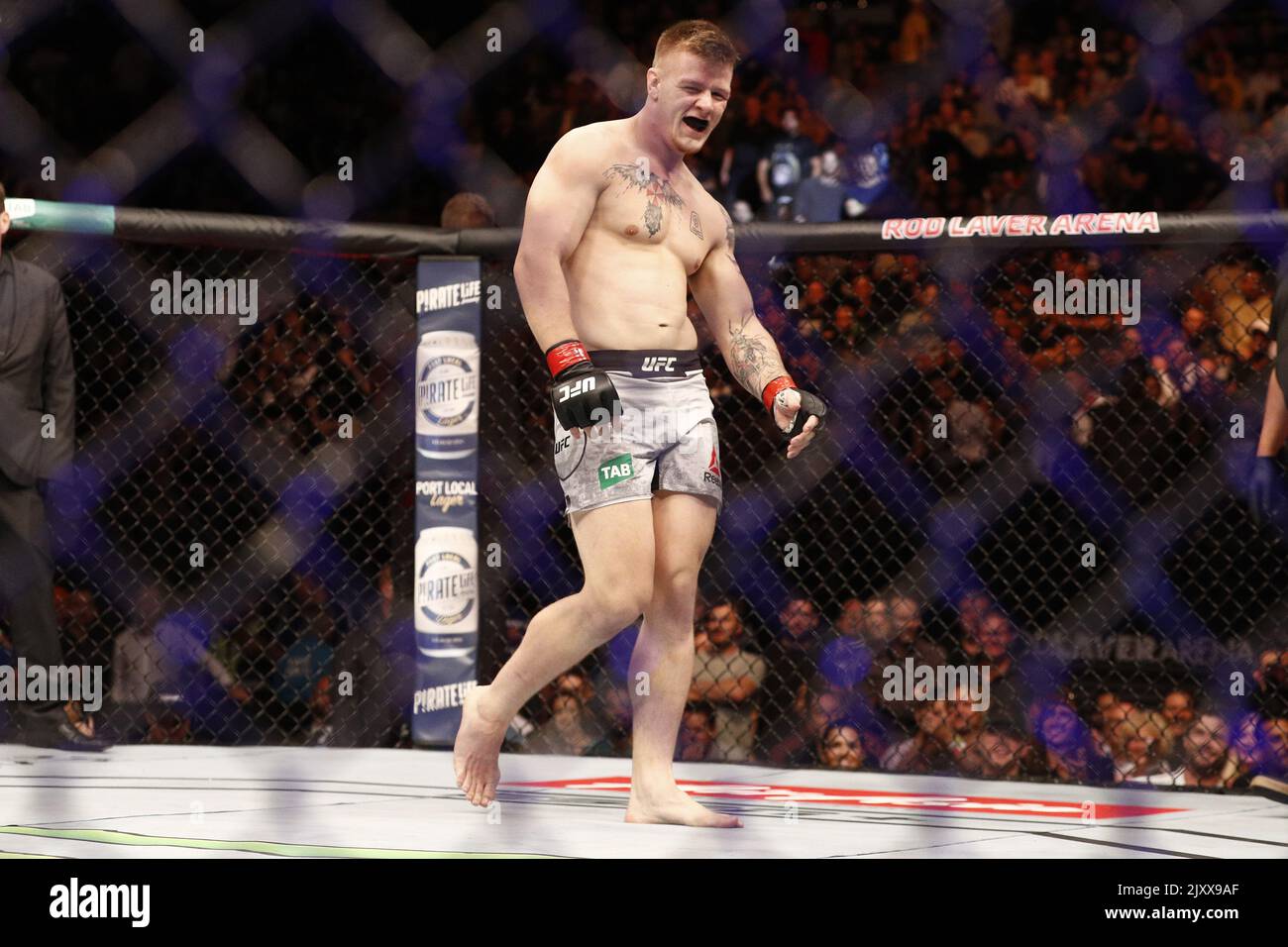 Jimmy Crute celebrates after winning the UFC 234 Light Heavyweight Bout ...