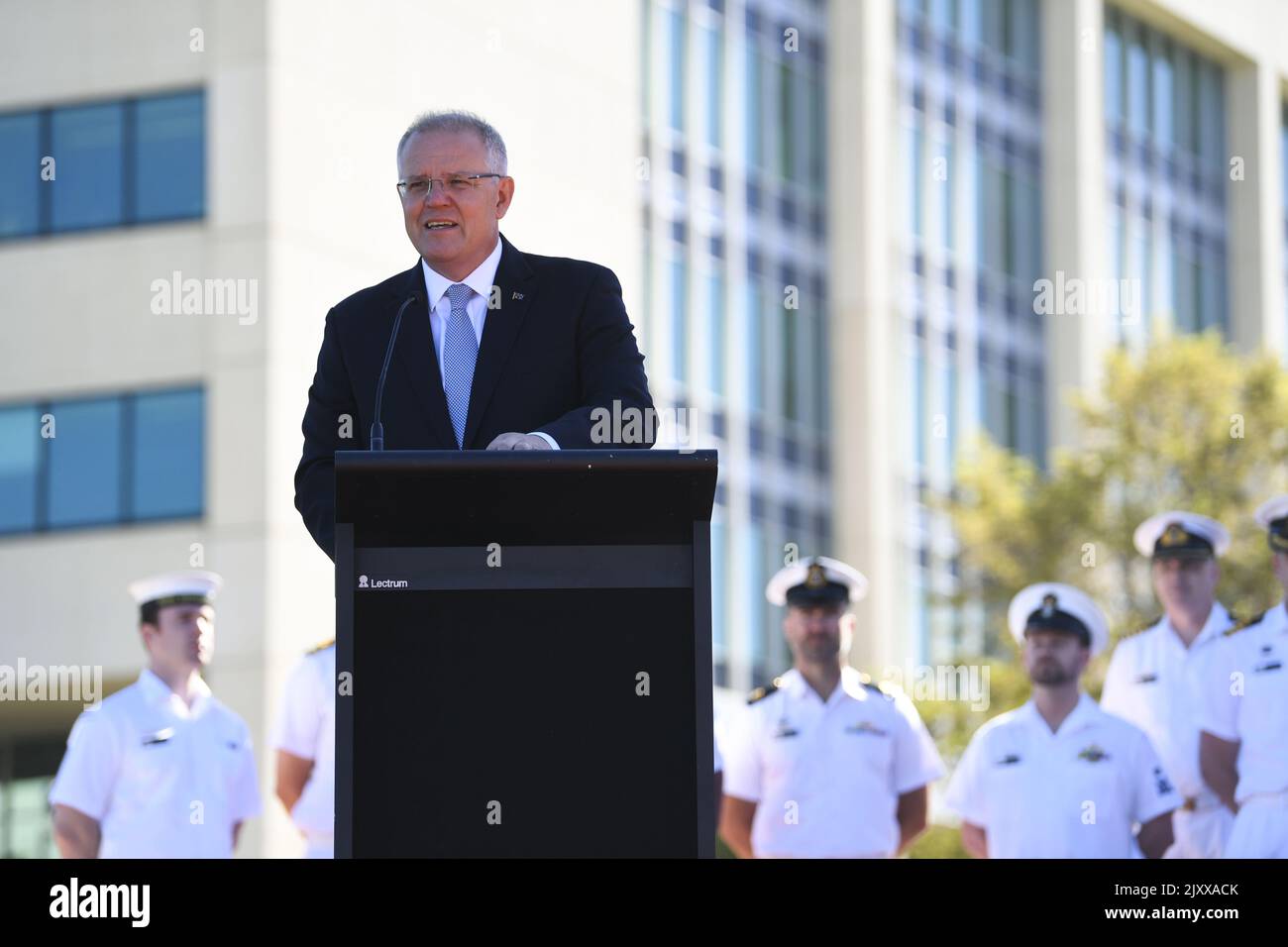 Australian Prime Minister Scott Morrision delivers a speech during the ...