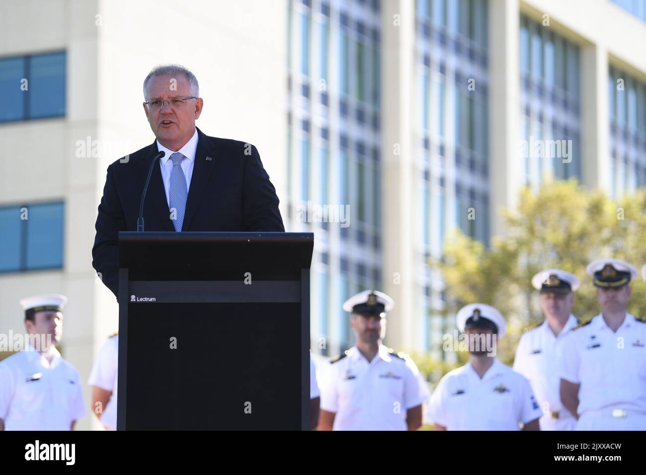 Australian Prime Minister Scott Morrision delivers a speech during the ...