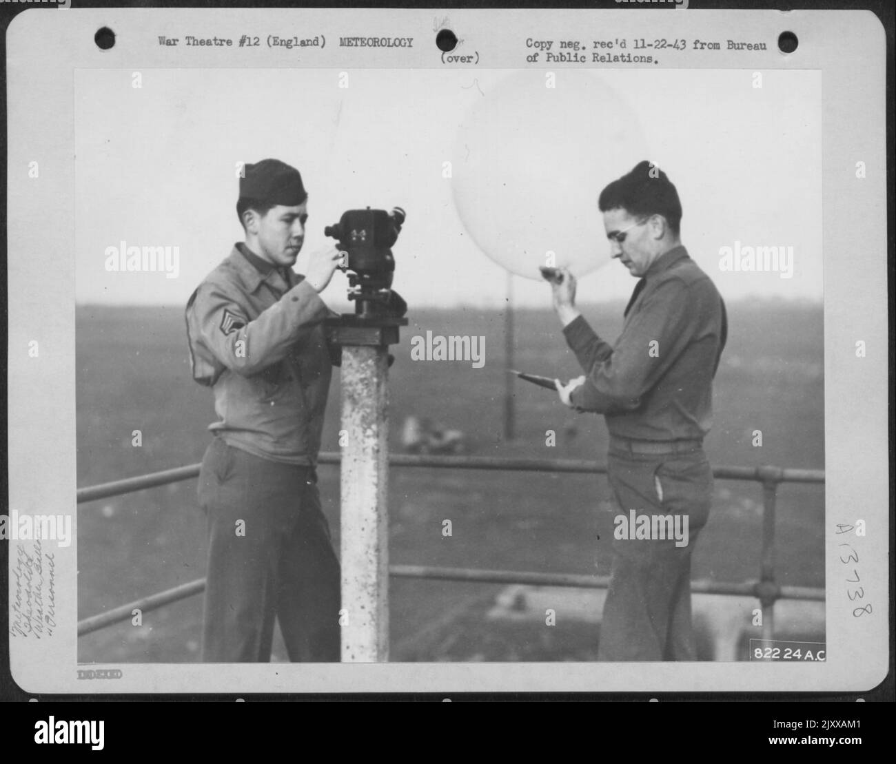 Members Of The 8Th Bomber Command, Using A Theodolite And Weather ...