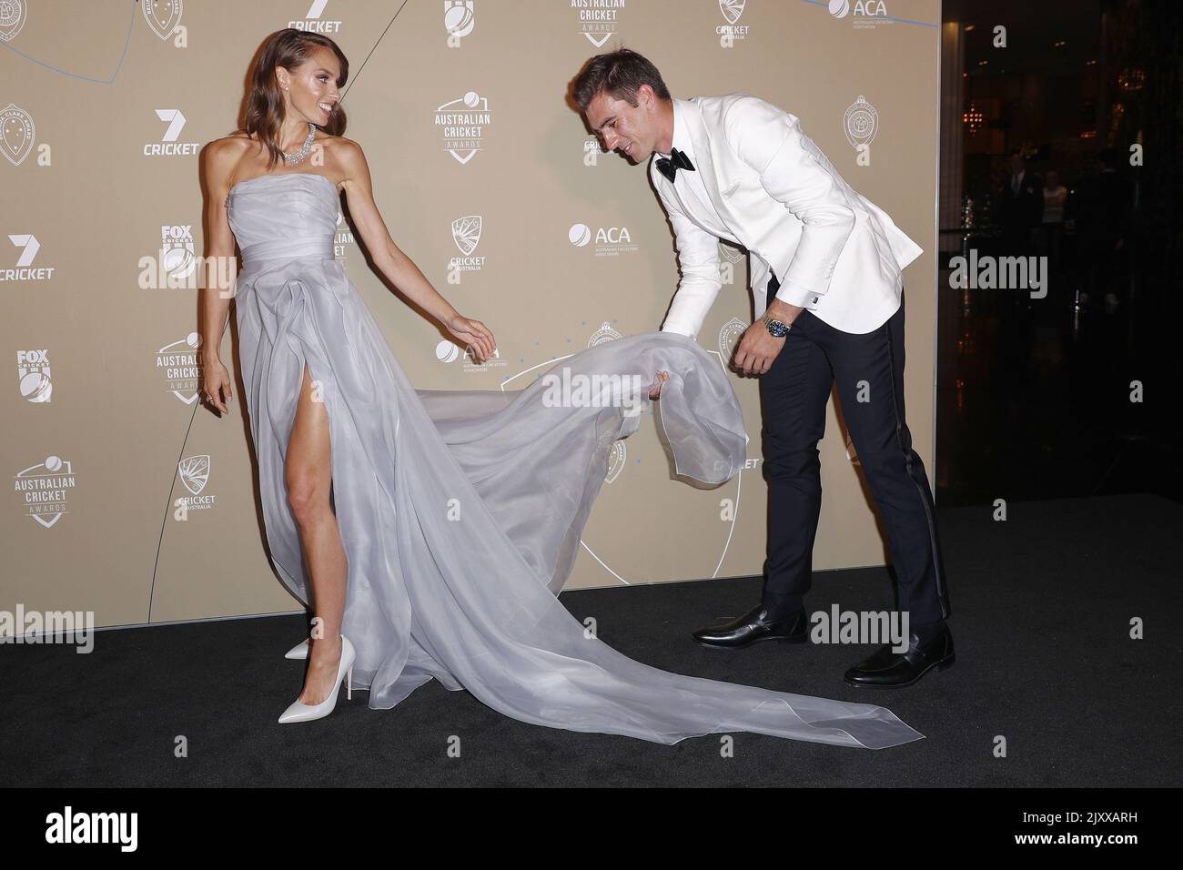 Patrick Cummins and Rebecca Boston arrive for the Australian Cricket ...