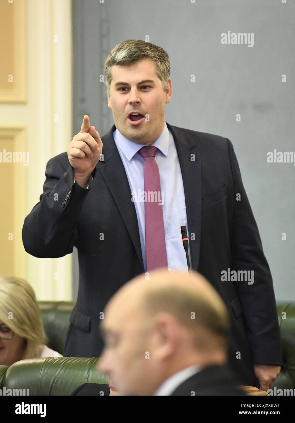 Queensland Police Minister Mark Ryan is seen during question time at ...