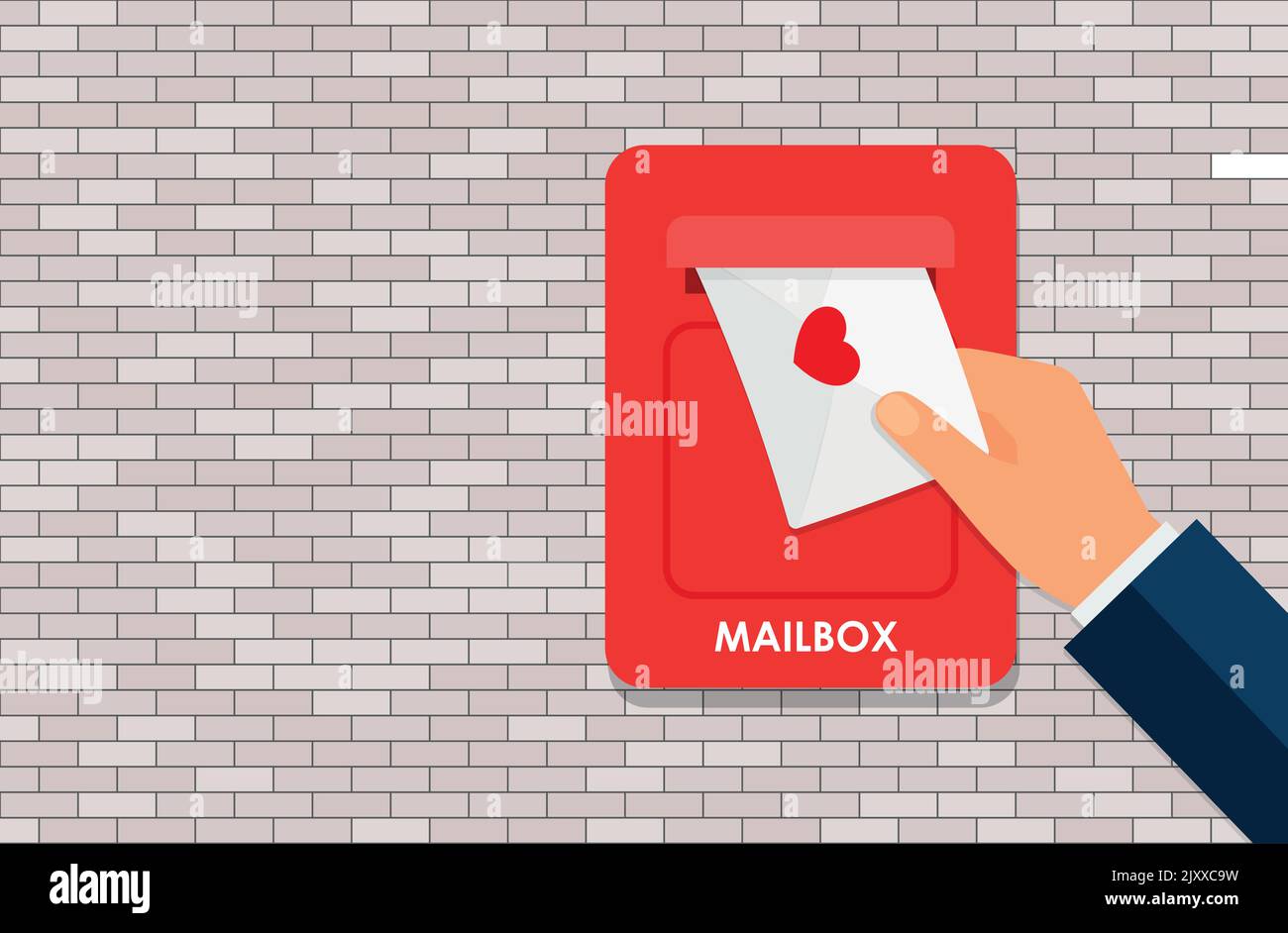 Love letter vector. Mailbox vector. mailbox on white background. Love ...