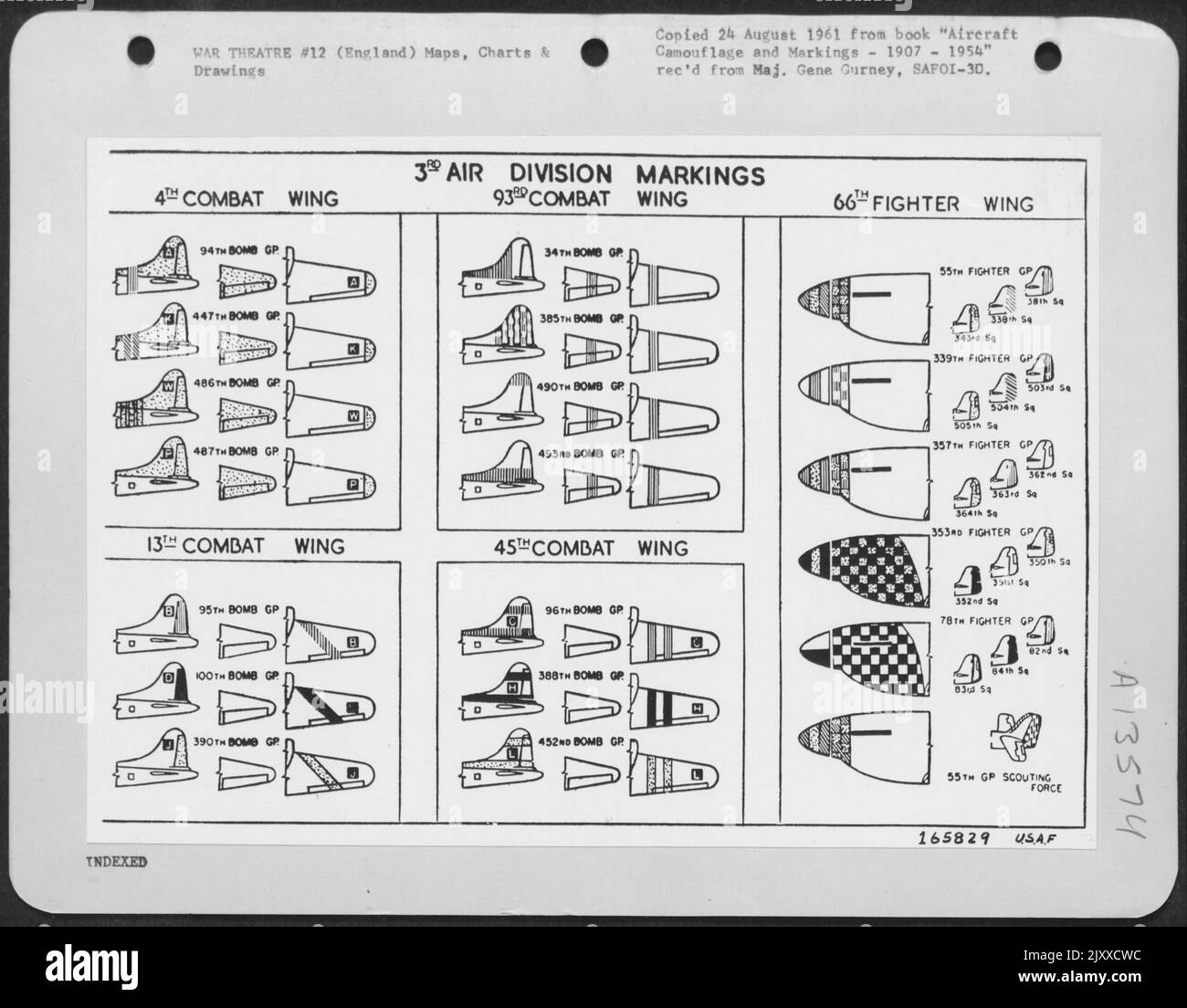 Combat Aircraft Markings Of Us Army 8Th Af 3Rd Air Division. 4Th, 13Th ...
