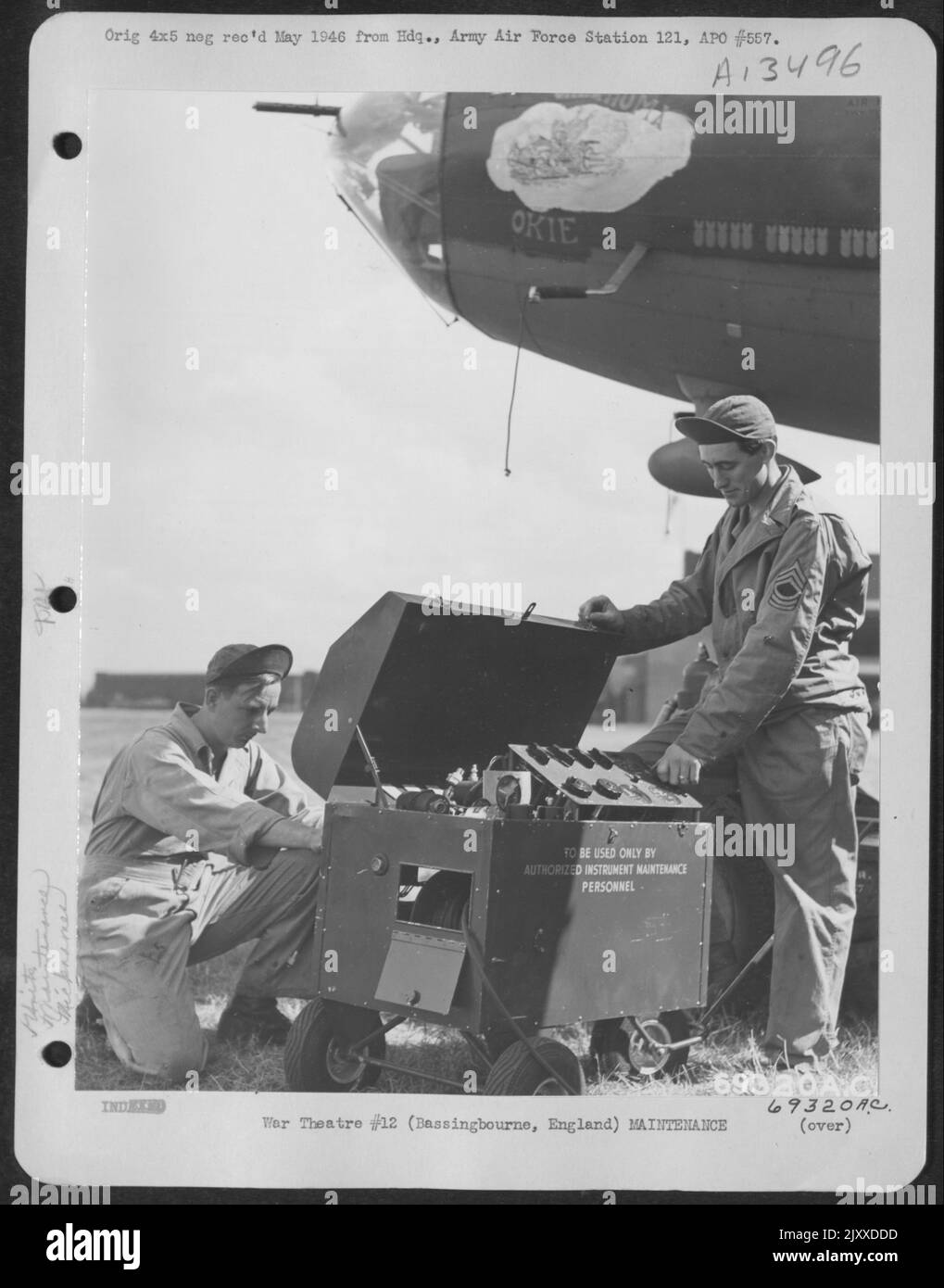 Men Of The 91St Bomb Group Check The Instruments On The Boeing B-17 ...