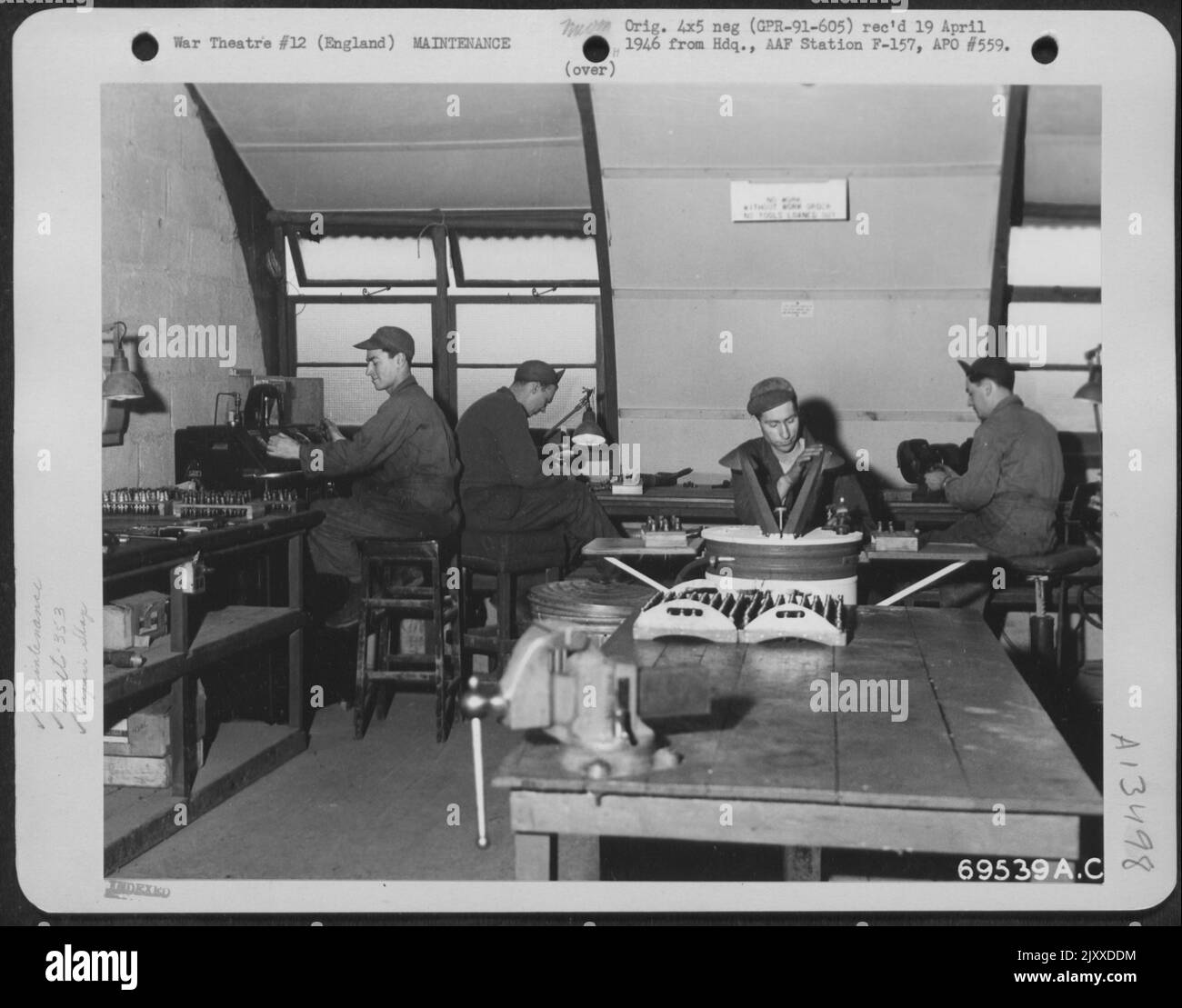 Men At Work In The Engineering Shop Of The 353Rd Fighter Group At Their ...