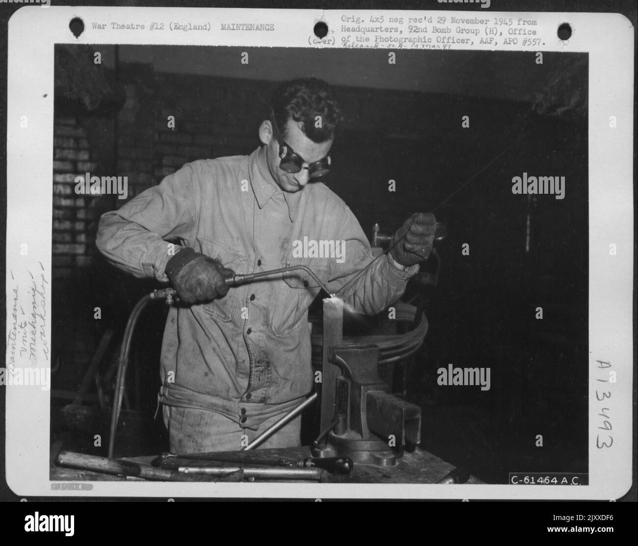 Maintenance Men Of The 92Nd Bomb Group At Work In An Aircraft Supply ...