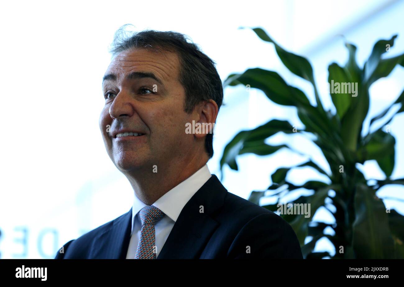 South Australian Premier Steven Marshall is seen at the Air Warfare ...
