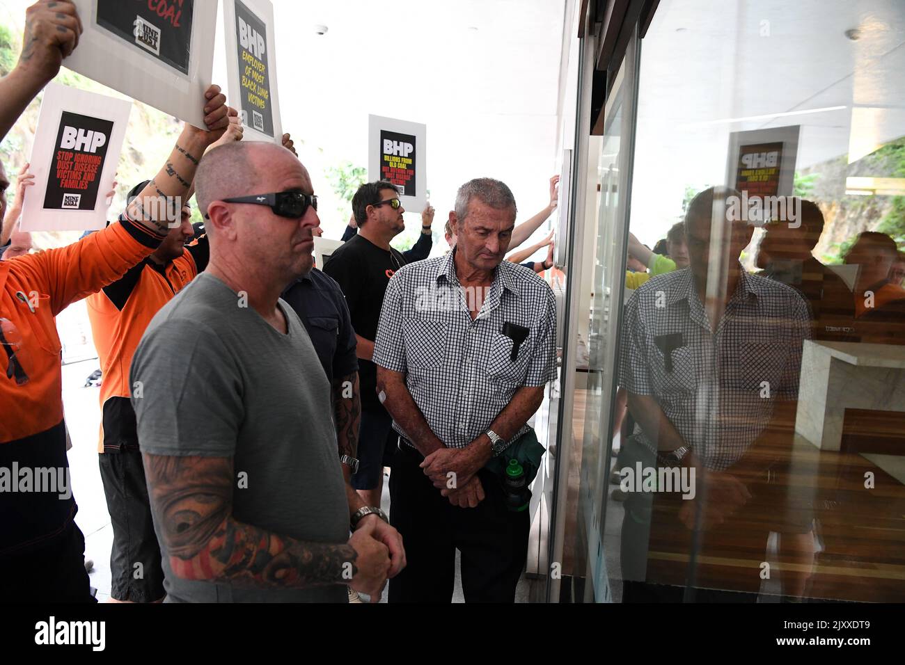 Former miners and sufferers of black lung disease Percy Verrall (right ...