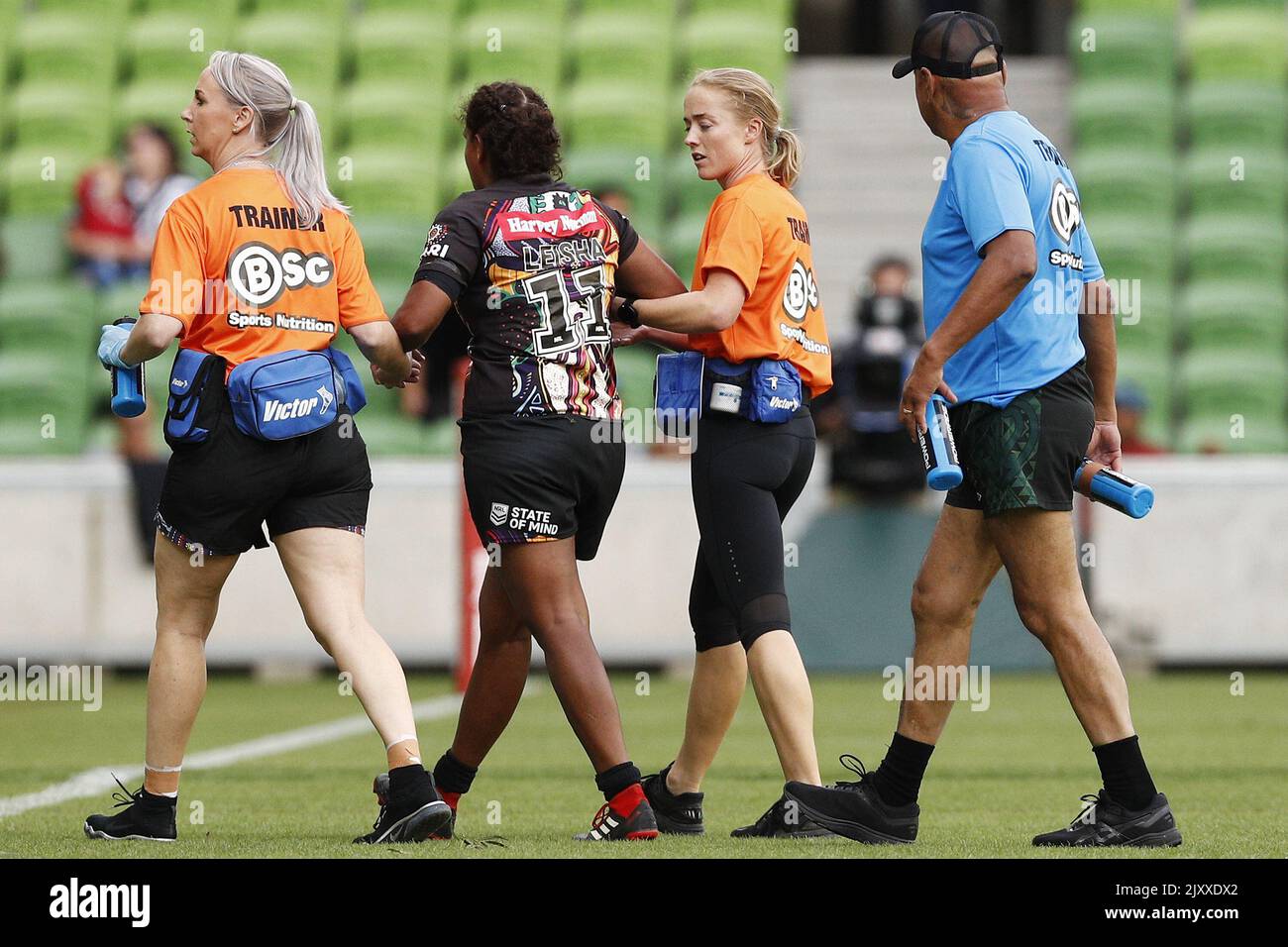 Samartha Leisha of the Indigenous Women's All Stars leaves the ground ...
