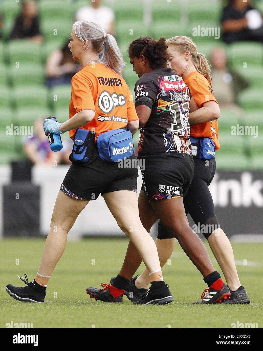Samartha Leisha of the Indigenous Women's All Stars leaves the ground ...