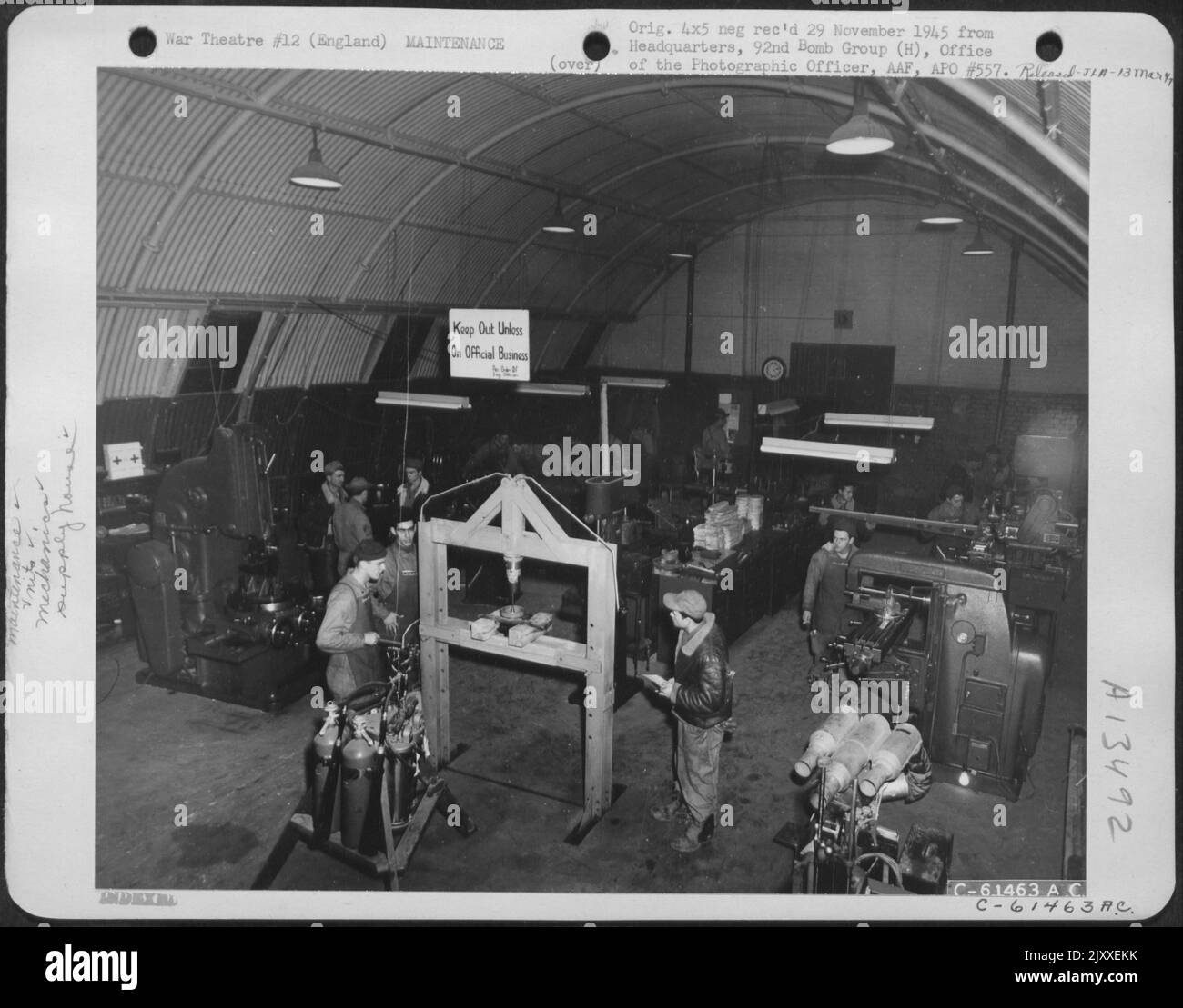 Maintenance Men Of The 92Nd Bomb Group At Work In An Aircraft Supply ...