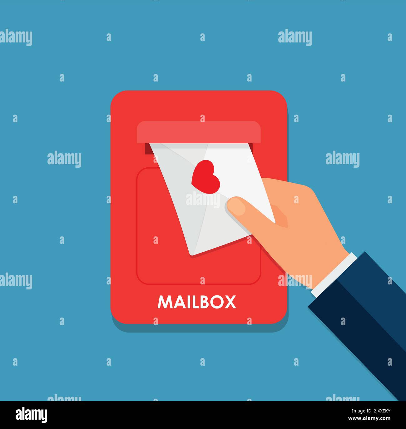 Love letter vector. Mailbox vector. mailbox on white background. Love ...
