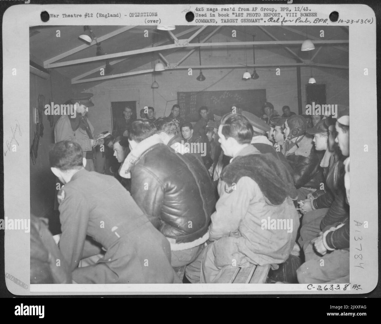 Crew members of Boeing B-17's Flying ofrtresses of 8th Air force ...