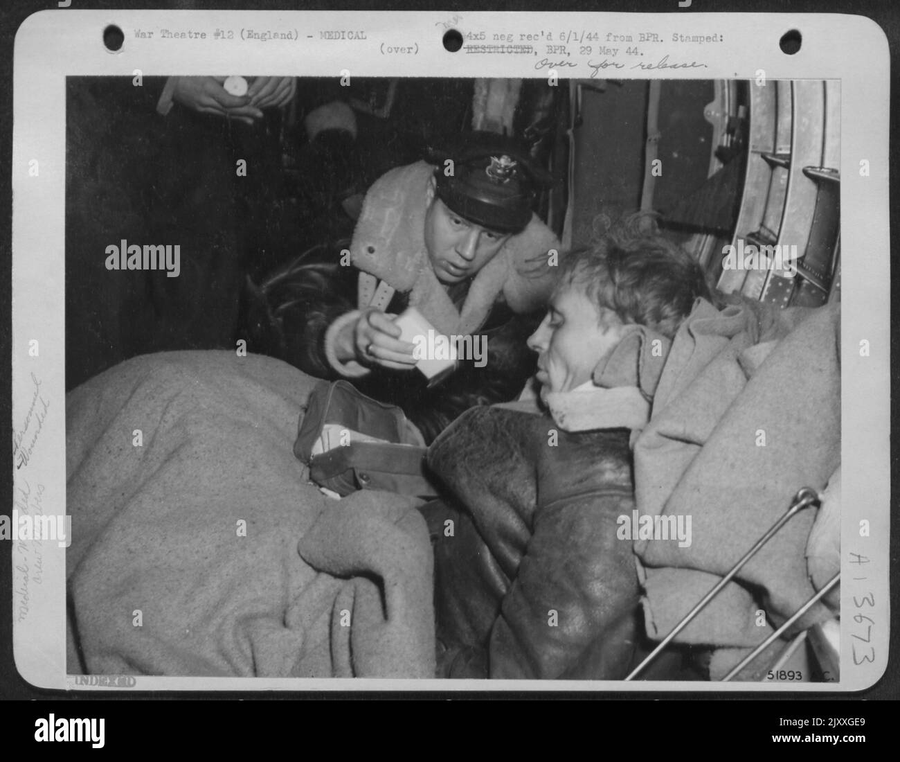 Back from the "Greatest Attack"-The ofrtress tail gunner lies propped ...