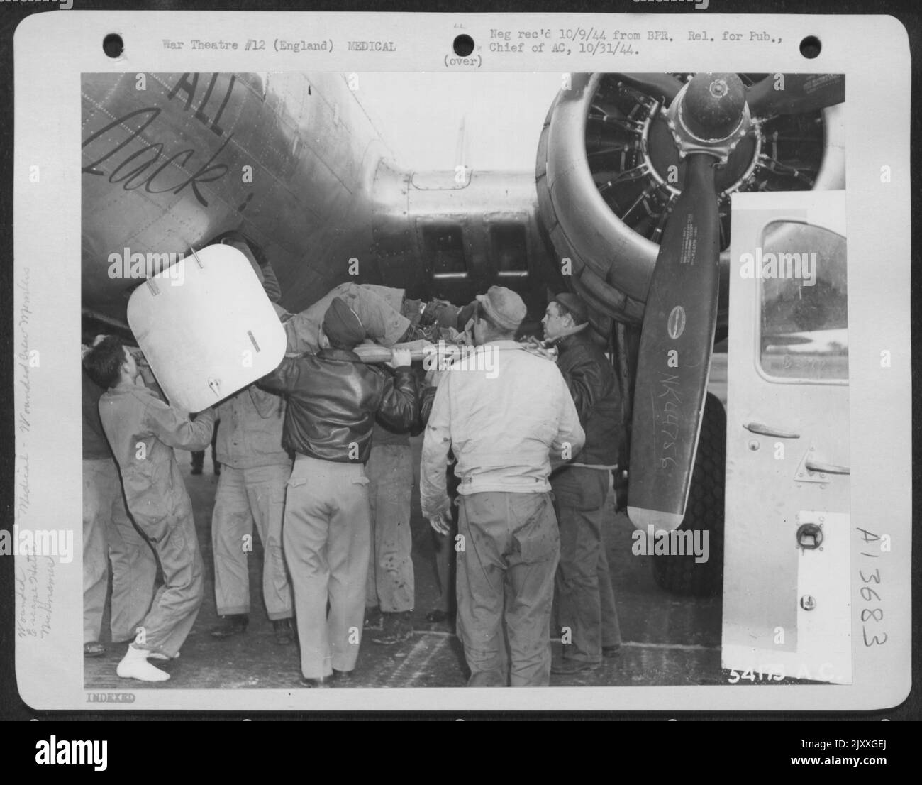 ENGLAND-Straining against the escape hatch of the Boeing B-17 Flying ...