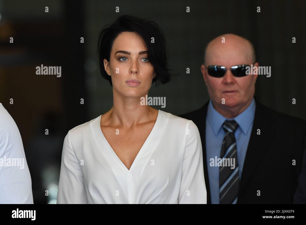 Sarah Budge is seen departing the Downing Centre Court, Sydney, Monday ...