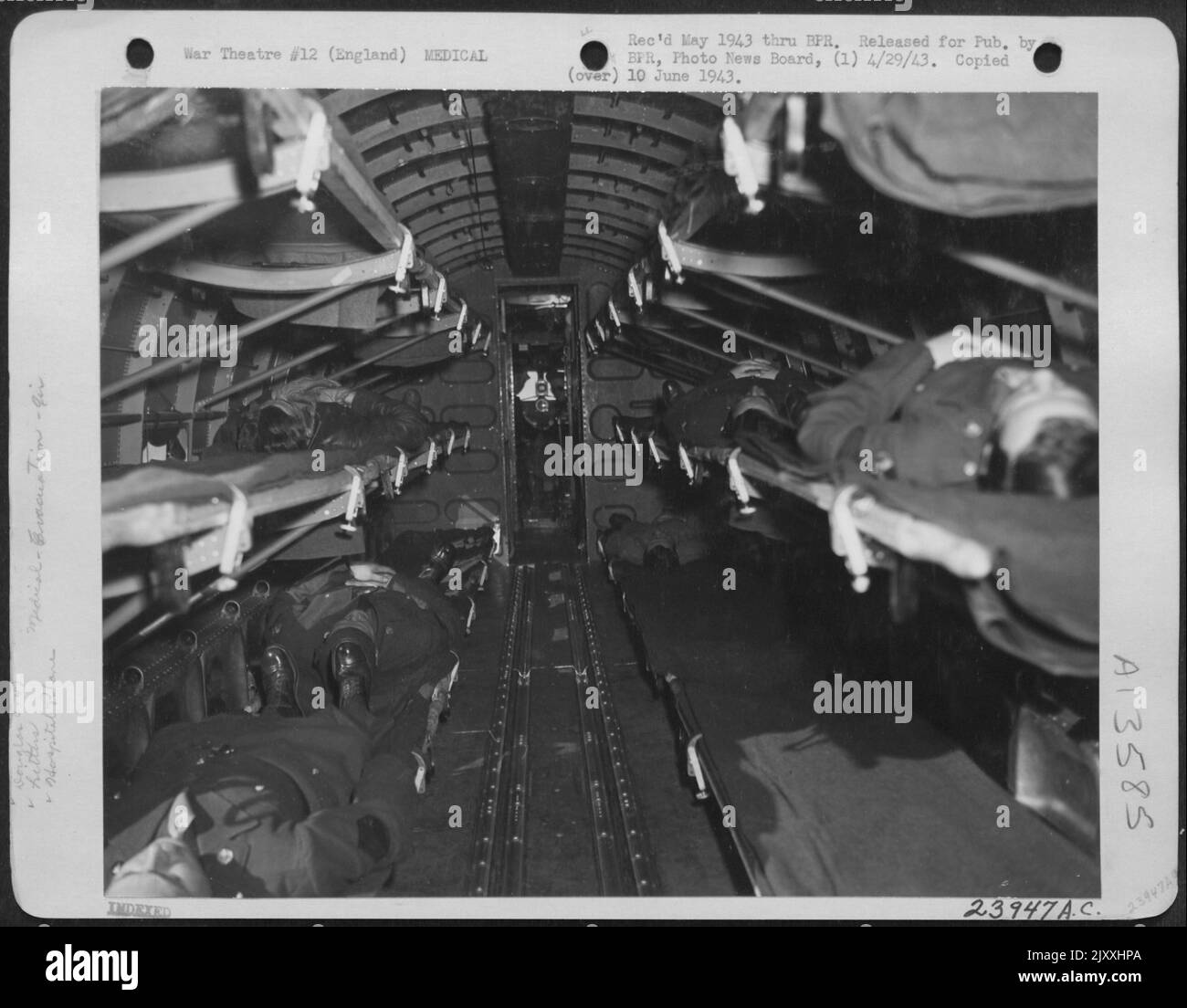 Interior of cargo-carrying Douglas C-47 (DC-3) which has been converted ...