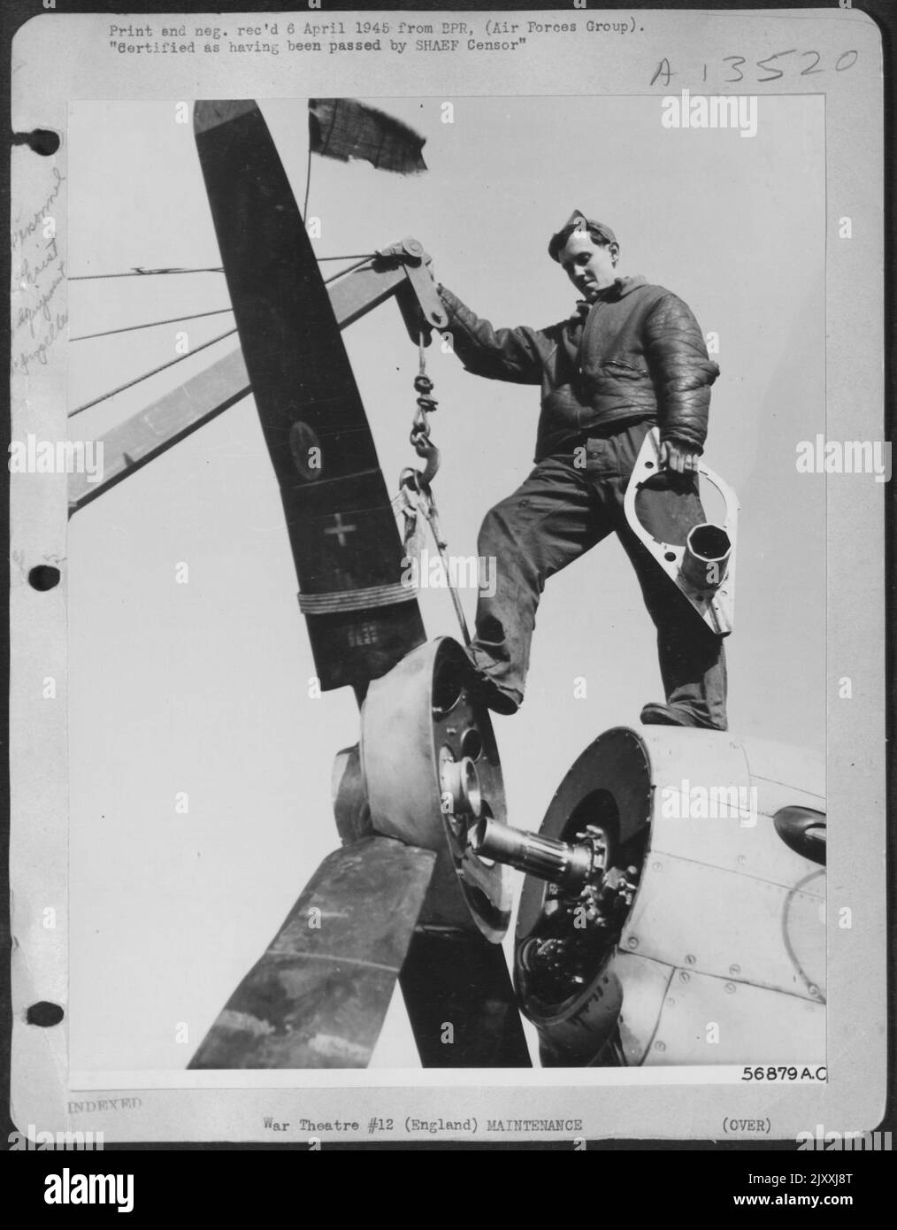 PRE-FLIGHT FIXTURES---With a propeller wrench in hand, S/Sgt. James J ...