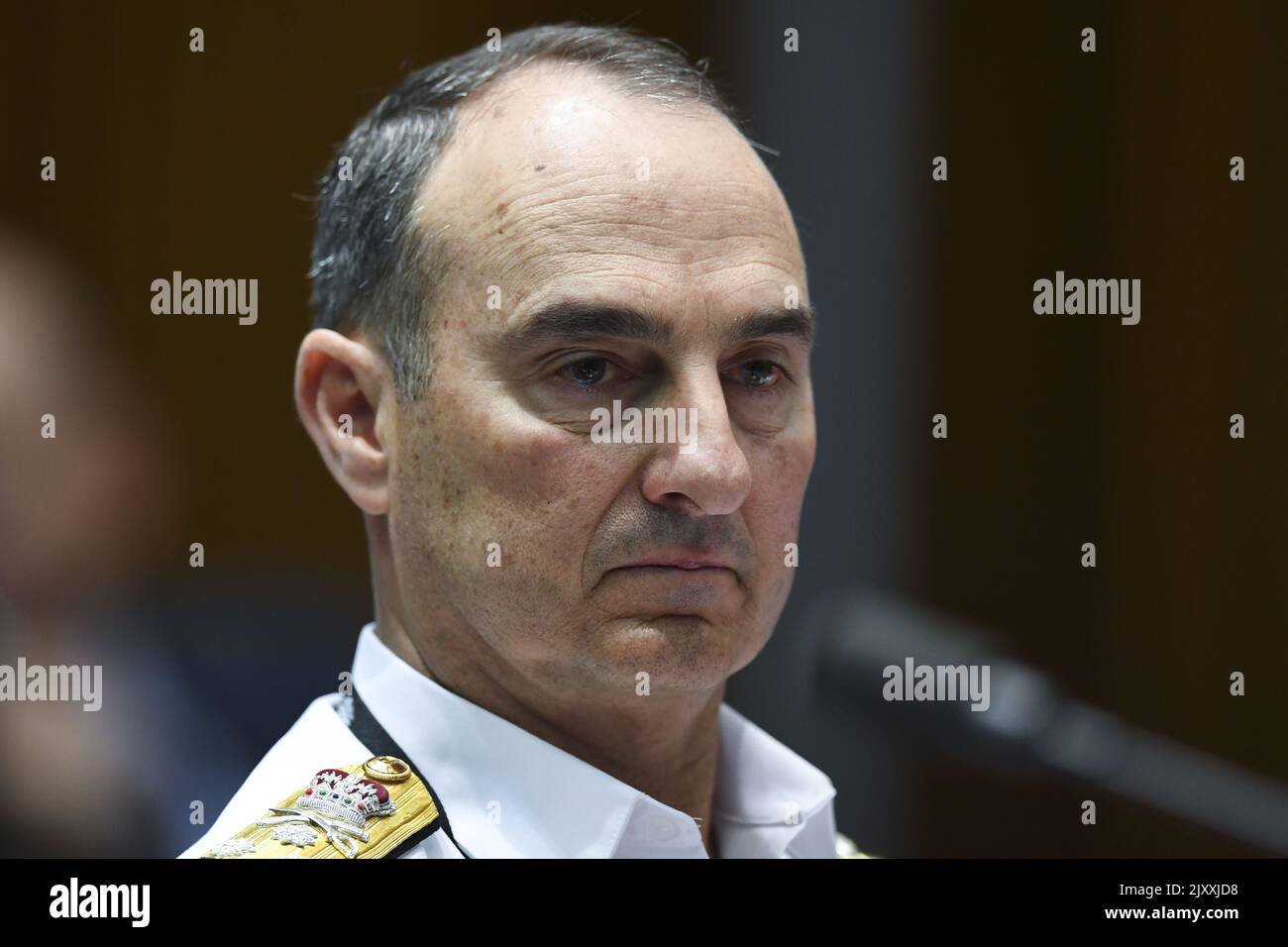 Acting Chief of the Defence Force Vice Admiral David Johnston speaks ...