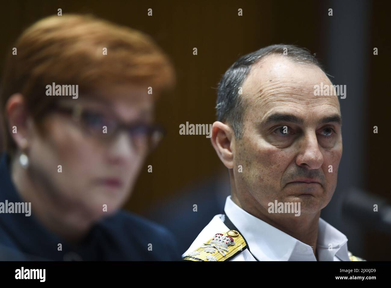 Acting Chief of the Defence Force Vice Admiral David Johnston speaks ...