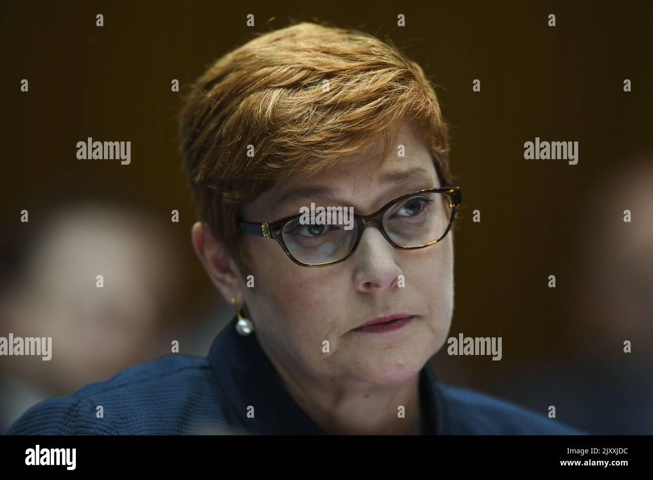 Australia Foreign Minister Marise Payne speaks during Senate estimates ...