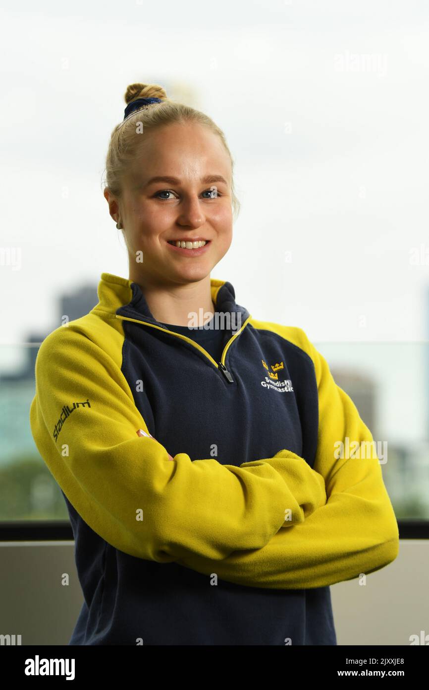 Swedish gymnast Jonna Adlerteg poses for a photograph at Melbourne ...