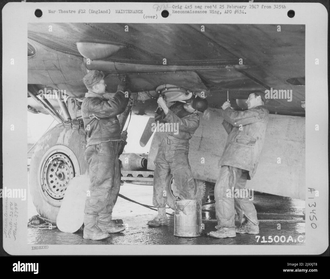 Ground Crew Work On Boeing B-17 "Flying Fortress" Of The 525Th Bomb ...