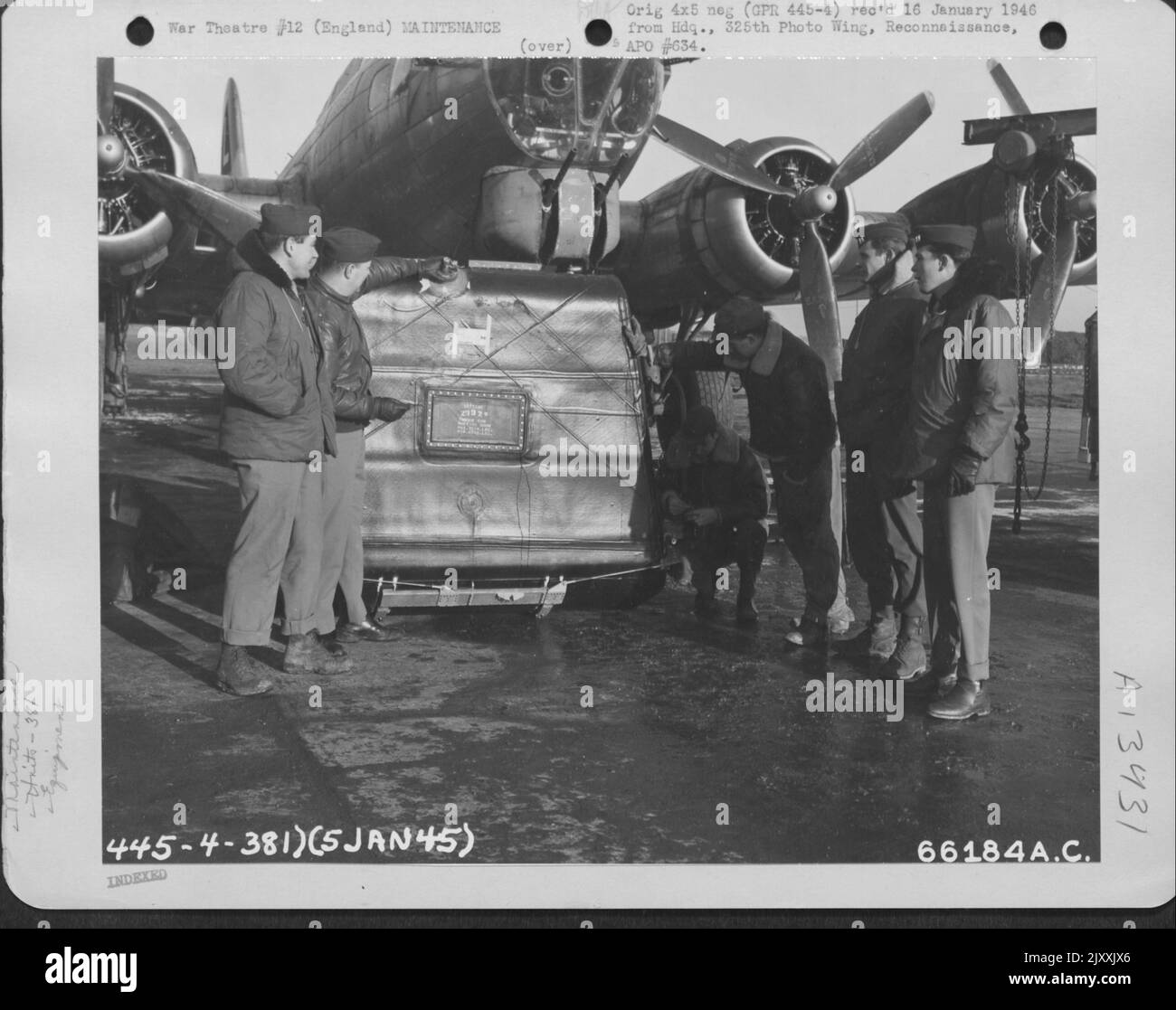 Installation Of Safety Pins And Bomb Bay Tanks On A Boeing B-17 "Flying ...