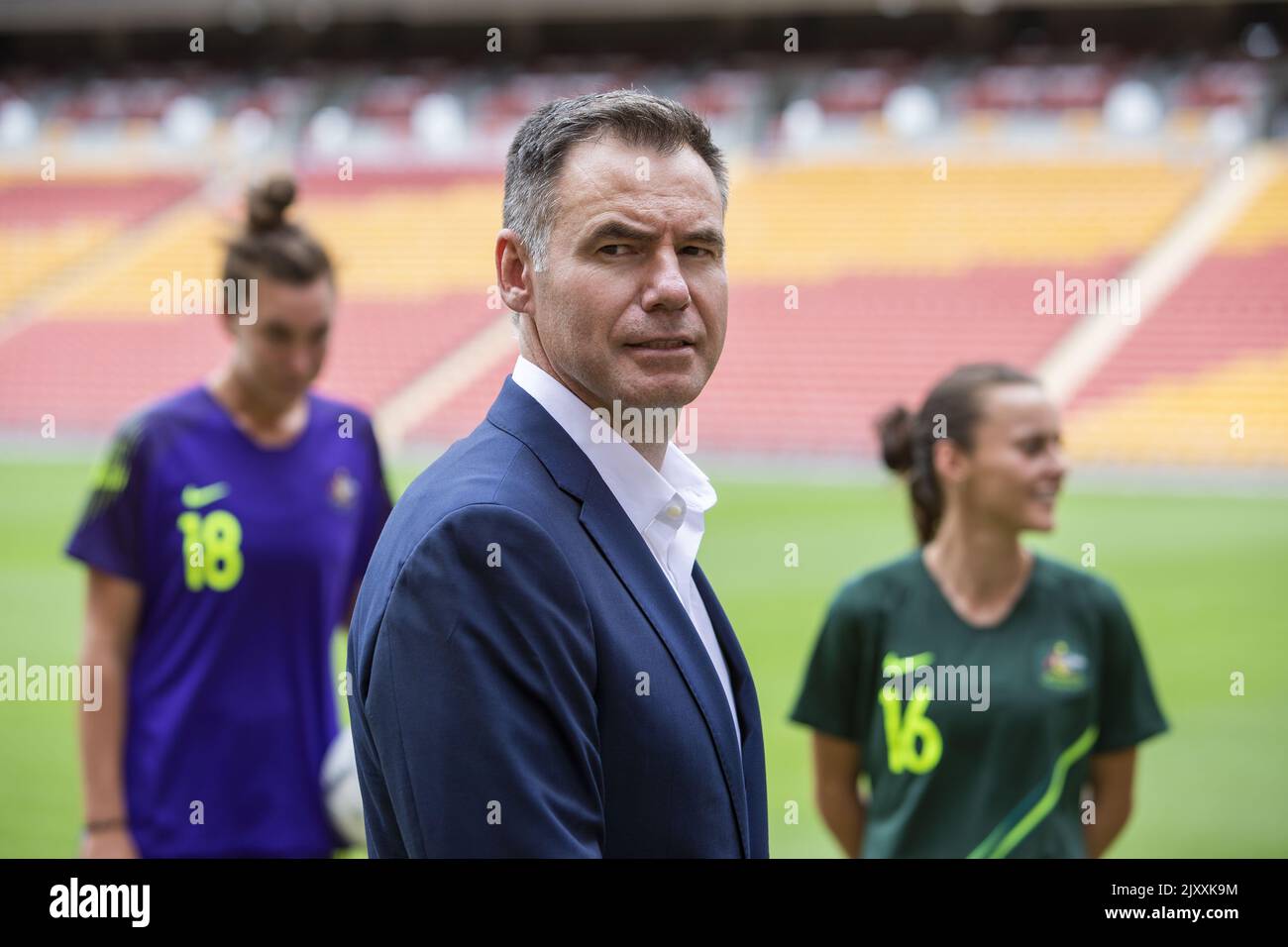 Ante Milicic poses for a portrait at Suncorp Stadium with Matilda ...