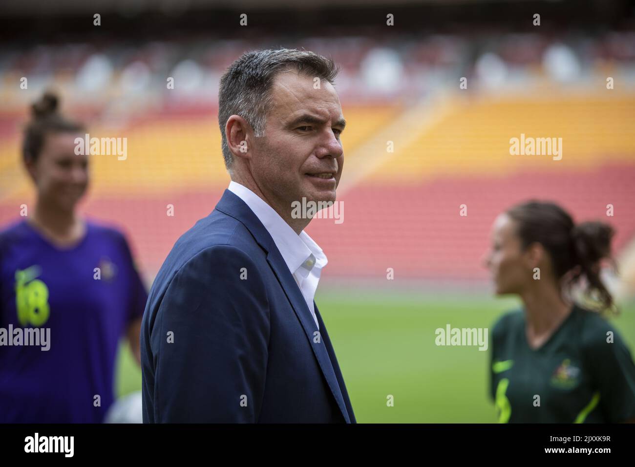 Ante Milicic poses for a portrait at Suncorp Stadium with Matilda ...