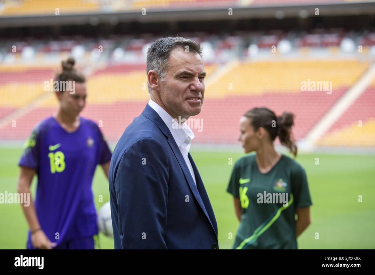 Ante Milicic poses for a portrait at Suncorp Stadium with Matilda ...